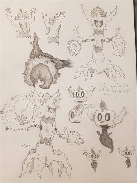 Trevenant pencil drawing Pokémon Amino