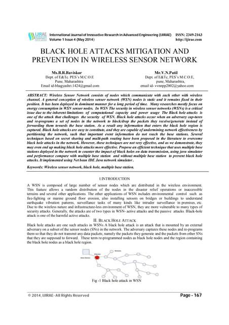 Black Hole Attacks Mitigation And Prevention In Wireless Sensor Network