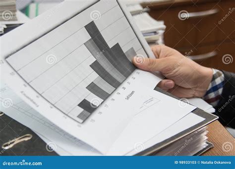 Business Analyst Examining Diagram Stock Image Image Of Financial