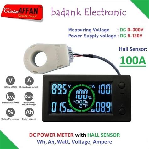 Jual V A Dc Digital Power Meter Hall Sensor Wh Ah Watt Volt Shopee Indonesia