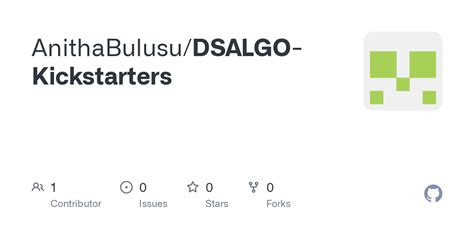 Github Anithabulusudsalgo Kickstarters