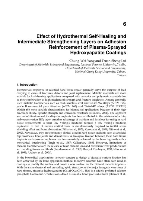 Pdf Effect Of Hydrothermal Self Healing And Intermediate Strengthening Layers On Adhesion