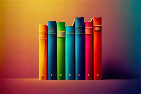 Premium Photo Row Of Of Colorful Books On Background Generative Ai