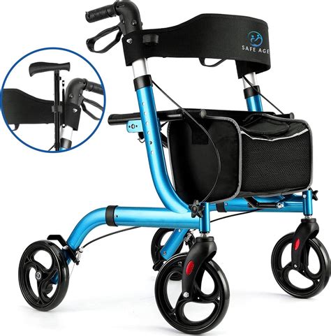 Safe Age Rollator Lichtgewicht En Opvouwbaar Zitfunctie Voor
