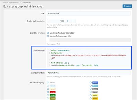 how to add rainbow color animation in xenforo username