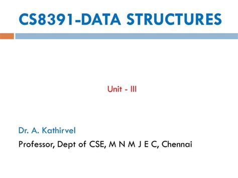 Unit Iii Non Linear Data Structures Trees Pdf