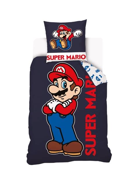 MARIO Housse De Couette Super Mario 140x200 Cm 1 Taie D Oreiller