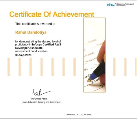 Rahul Dandotiya On Linkedin Added One More Infosys Certified Aws