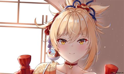 Blonde Girl Yoimiya Genshin Impact 2k Wallpaper Download