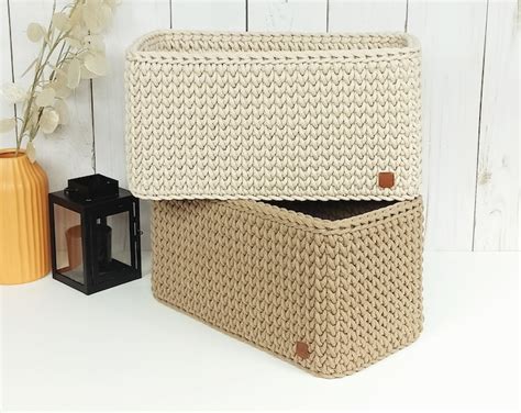 Cubby Baskets Cubby Storage Fabric Basket With Handles Jute White