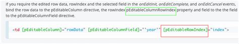 Incorrect Property Peditablerowindex In Table Docs · Issue 8972 · Primefacesprimeng · Github