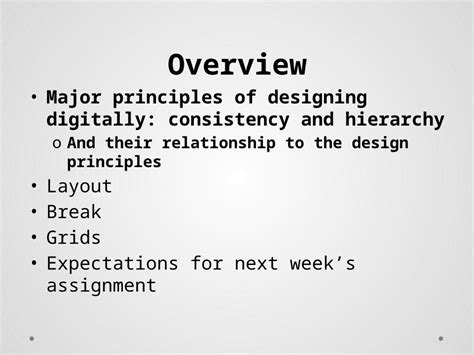 PPTX Overview Major Principles Of Designing Digitally Consistency And Hierarchy O And Their