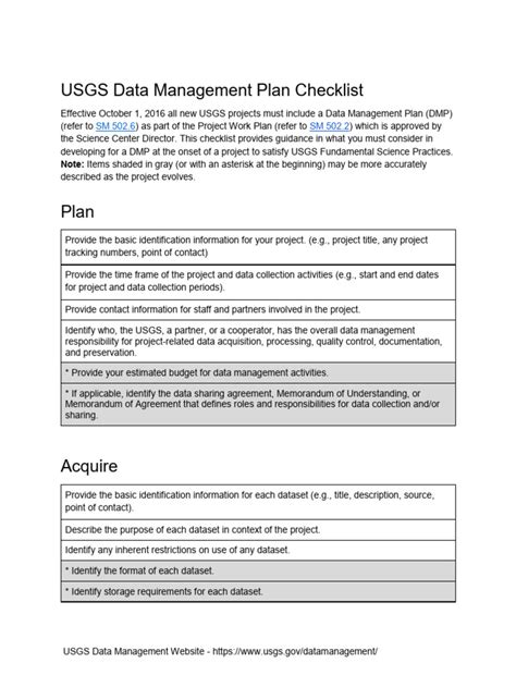 Data Management Checklist 508 Compliant Pdf