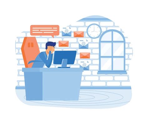 Premium Vector Information Overload Stressed Person In Info Flood