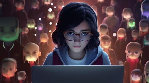 Premium Ai Image Young Girl Addicted To The World Of Social Media