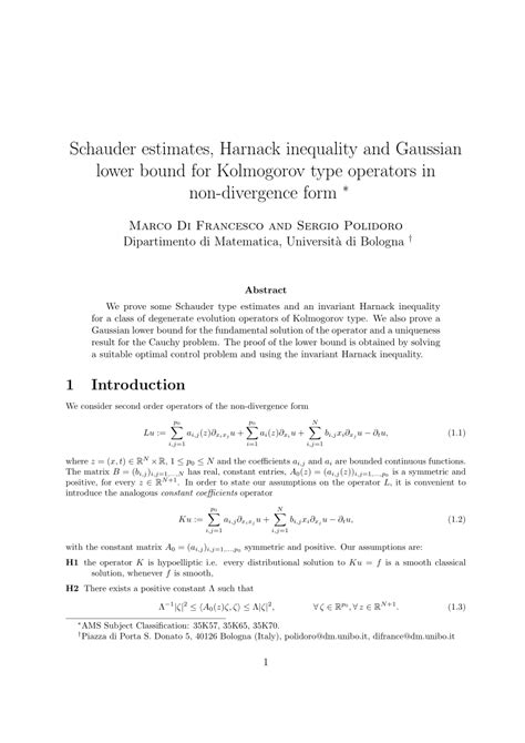 Pdf Schauder Estimates Harnack Inequality And Gaussian Lower Bound