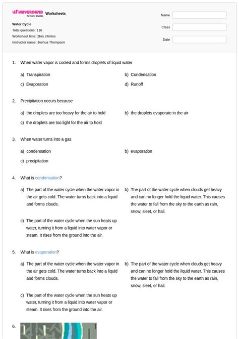 50 Water Worksheets For Grade 8 On Wayground Free And Printable