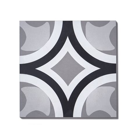 Italian Patchwork 01 Black And White Geometric Porcelain Tile