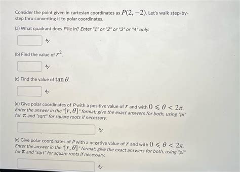 Solved Consider The Point Given In Cartesian Coordinates As Chegg