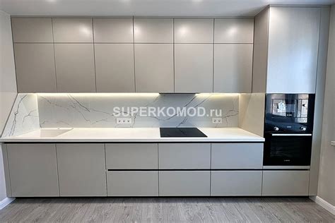 Серая прямая кухня в современном стиле заказать купить на заказ в Барнауле