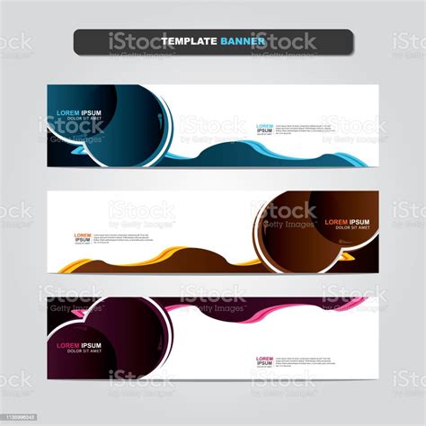 Vektor Abstrak Web Banner Desain Template Ilustrasi Stok Unduh Gambar