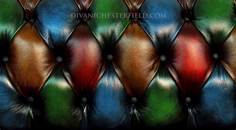 Divano Chesterfield Arlecchino Patchwork Multicolore Harleq Pelle