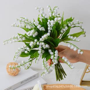 仿真北欧ins风小清新铃兰花软胶塑料铃兰仿真花婚庆手捧花束假花 阿里巴巴