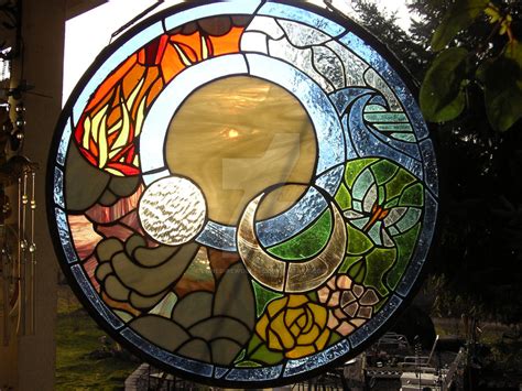 Elements Stained Glass By Lonedirewolfess On Deviantart