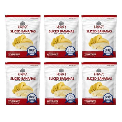 Legacy Premium Freeze Dried Sliced Bananas Knightowl Survival Store