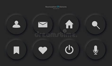 A Collection Of Buttons For Mobile Devices In The Style Of Neumorphism