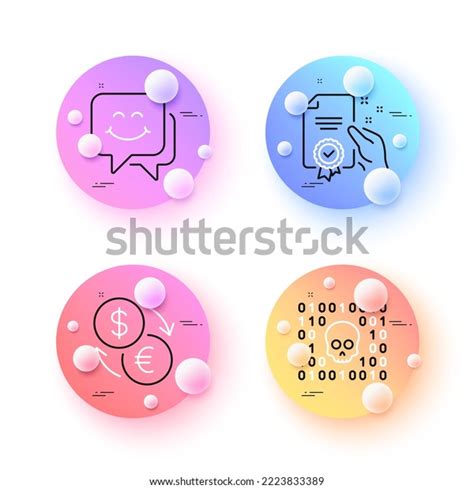 Certificate Binary Code Smile Face Minimal Stock Vector Royalty Free