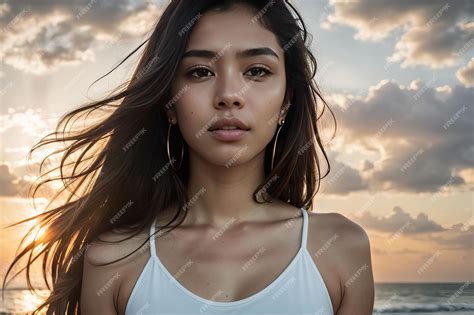 Premium Photo Sexy Girl Portrait Summer Time Summer Vibes