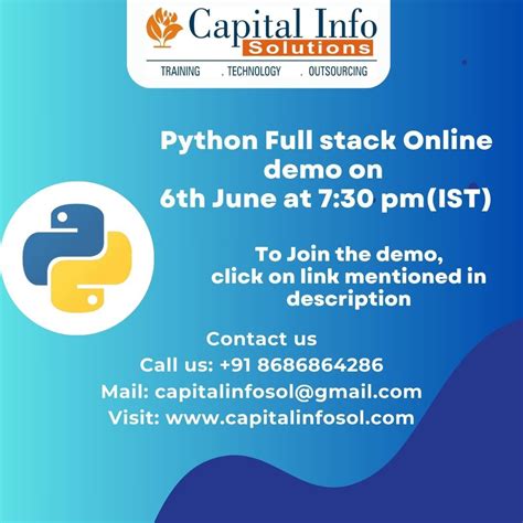 capitalinfosolutions pythonfullstack developmentdemo techdemo programmingdemo