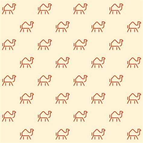 Premium Vector Camel Outline Vector Seamless Pattern