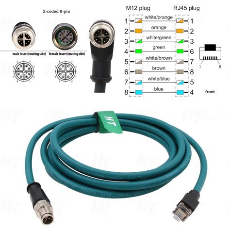 Mua M12 Ethernet 8 Pin X Code RJ45 CAT 7e GigE Cable For Basler Cognex