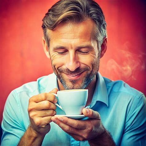 Coffee Break Man Drinking Coffee Illustration Premium Ai Generated Image