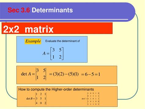 PPT Sec 3 6 Determinants PowerPoint Presentation Free Download ID 2909131