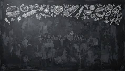 Chalkboard Food Background Stock Illustrations 23875 Chalkboard Food