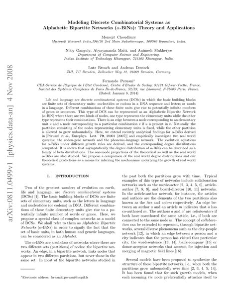 Pdf Modeling Discrete Combinatorial Systems As Alphabetic Bipartite