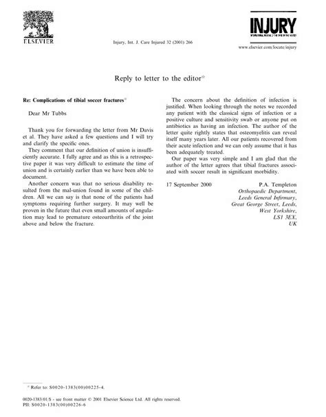 Pdf Re Complications Of Tibial Soccer Fractures Dokumen Tips