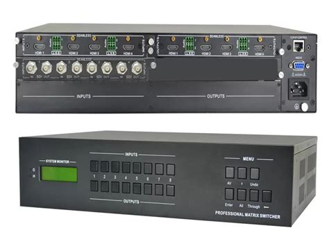 DVI Video Matrix Switcher With Inputs And Outputs Controlled By Front Panel