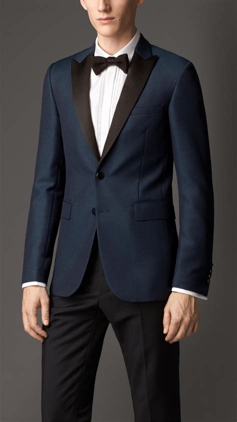 Lyst Burberry Modern Fit Satin Lapel Tuxedo Jacket In Blue For Men