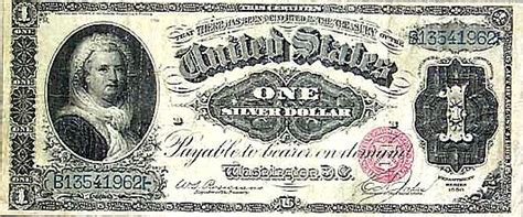 Martha Washington One Dollar Bill Bank Notes Silver Certificate