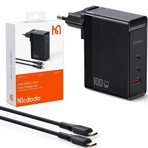Mcdodo GAN Fast Mcdodo USB C PD USB A QC 100W univerzální nabíječka pro