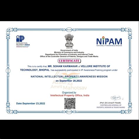Experience Patents Soham Karmakar