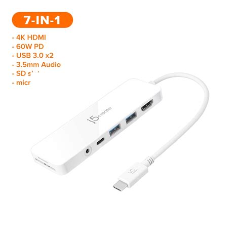J Create USB C In K HDMI Multi Port Hub With Power Delivery JCD Thunder Match