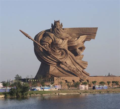 A Giant Statue Of Chinese Warrior Hero Guan Yu Rmegalophobia