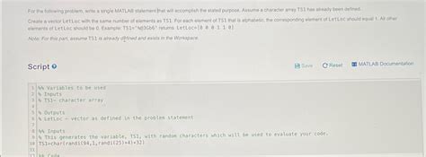 Solved For The Following Problem Write A Single Matlab Chegg