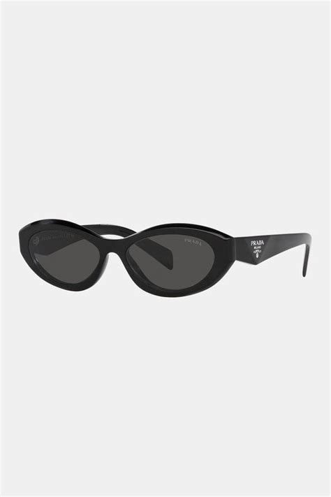 Prada Oval Sunglasses Black 0pr 26zs Laneway Boutique