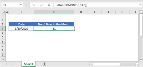 Number Of Days In A Month Formulas In Excel And Google Sheets Automate Excel